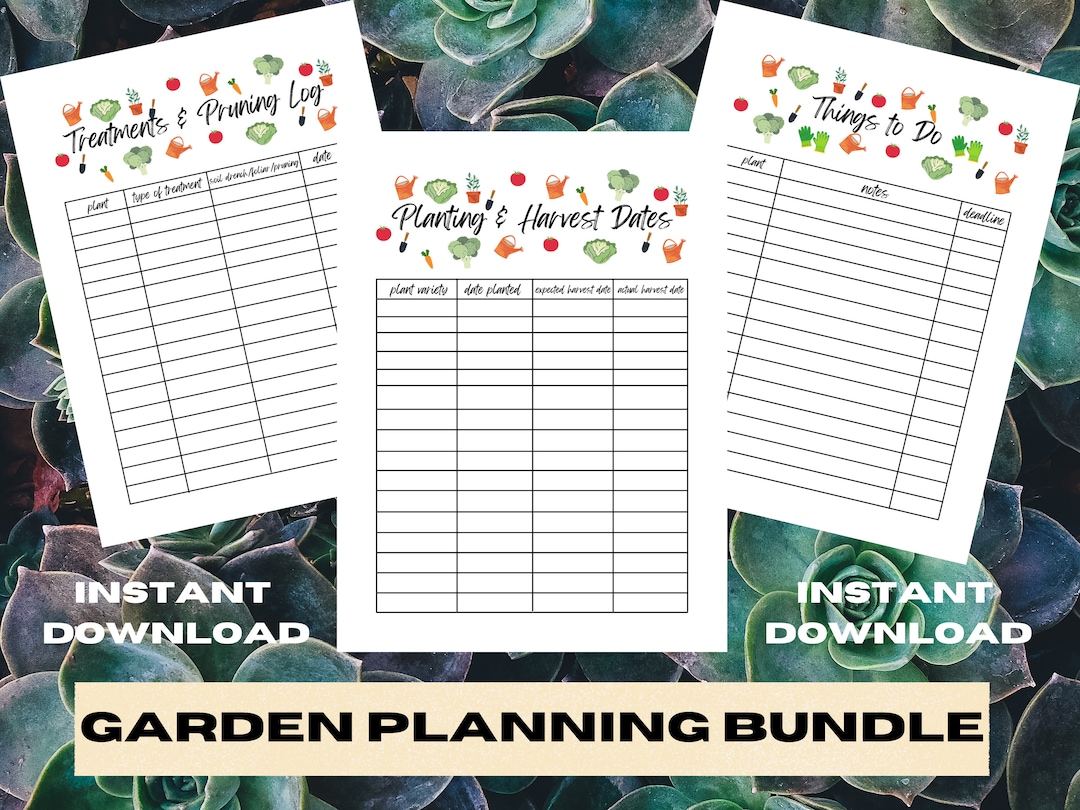 Garden Planning Bundle | Minimal Garden Planner | Gardening Log - Etsy