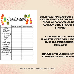 Printable Food Storage Inventory Lists Pantry, Fridge, & Freezer ...