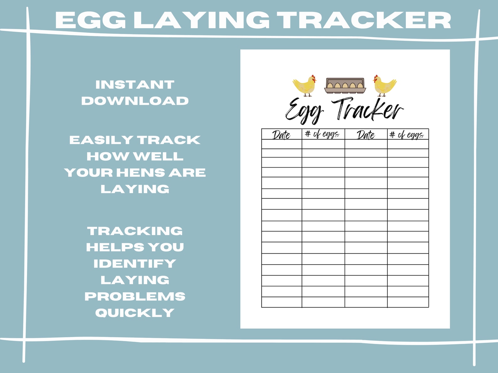Egg Laying Tracker Printable - Etsy Australia