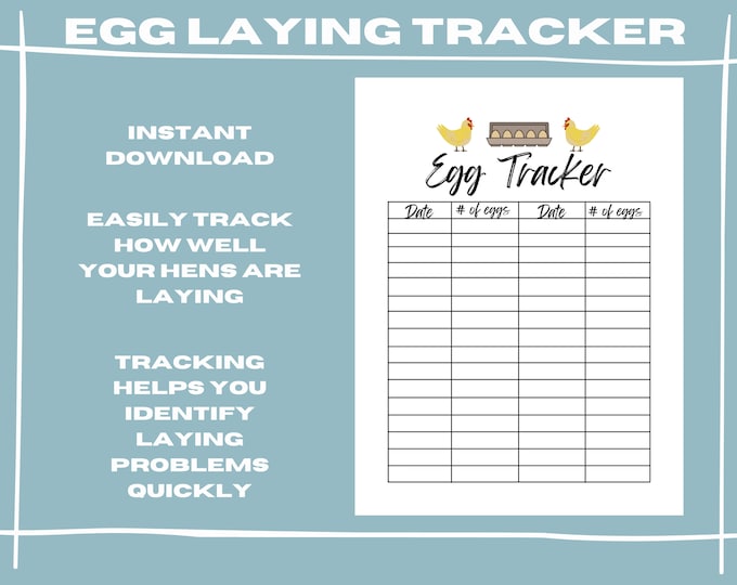 Egg Tracking Chart/ Egg Laying Printable Chart/ Egg Tracker/printable ...