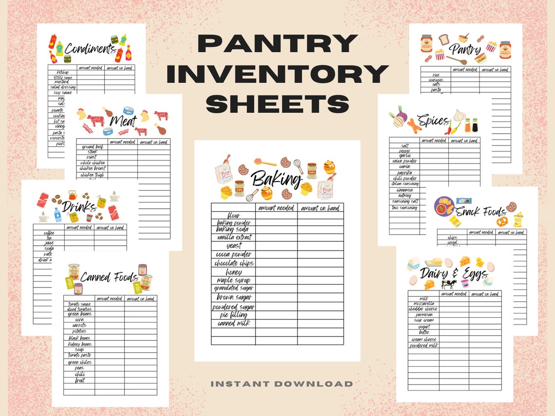 Printable Food Storage Inventory Lists Pantry, Fridge, & Freezer ...