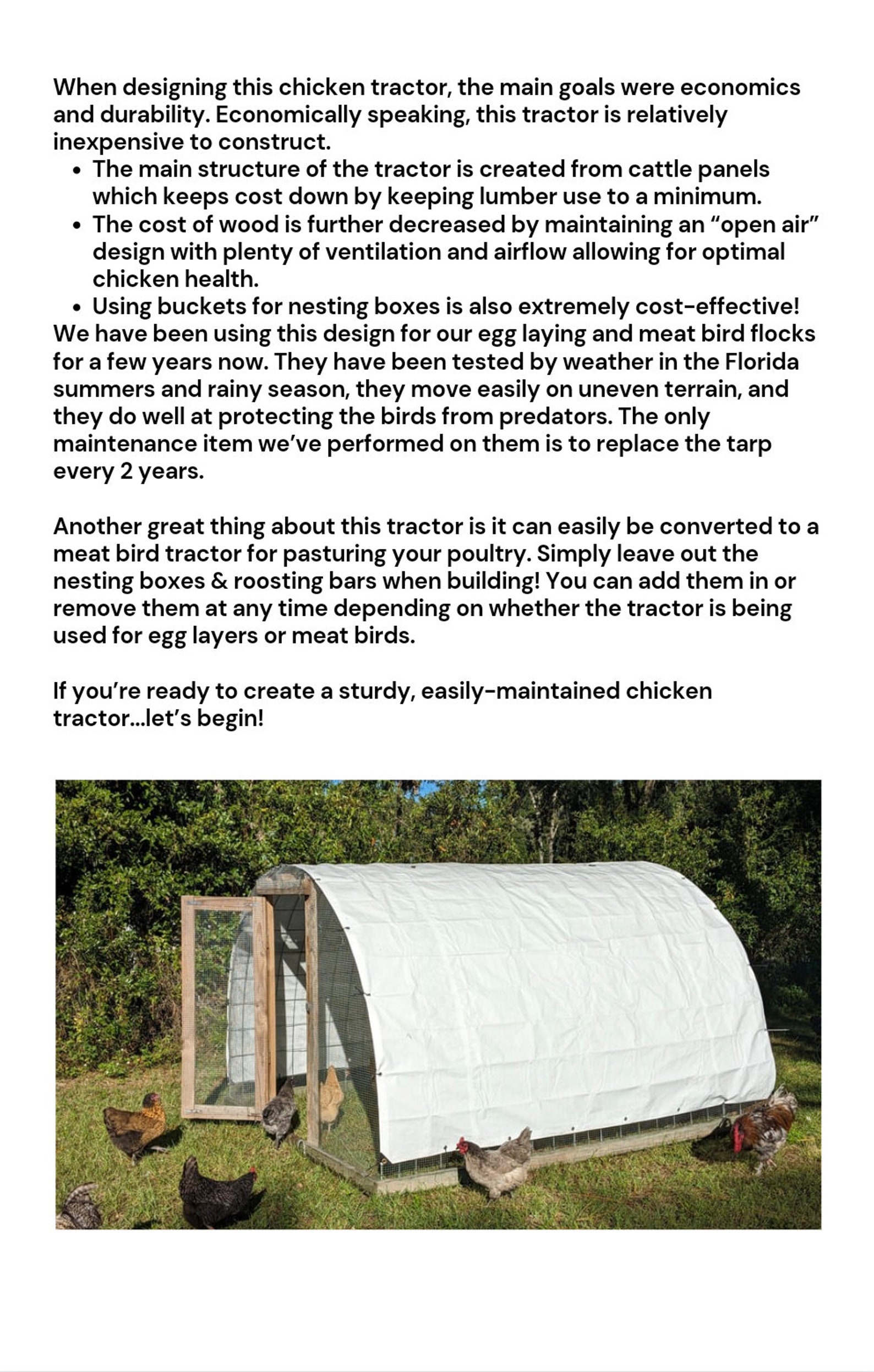 Chicken Tractor Plans 8'x10' Moveable Chicken Coop - Etsy