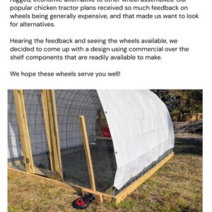 Chicken Tractor Wheel Assembly Plans | Moveable Chicken Coop Wheel ...