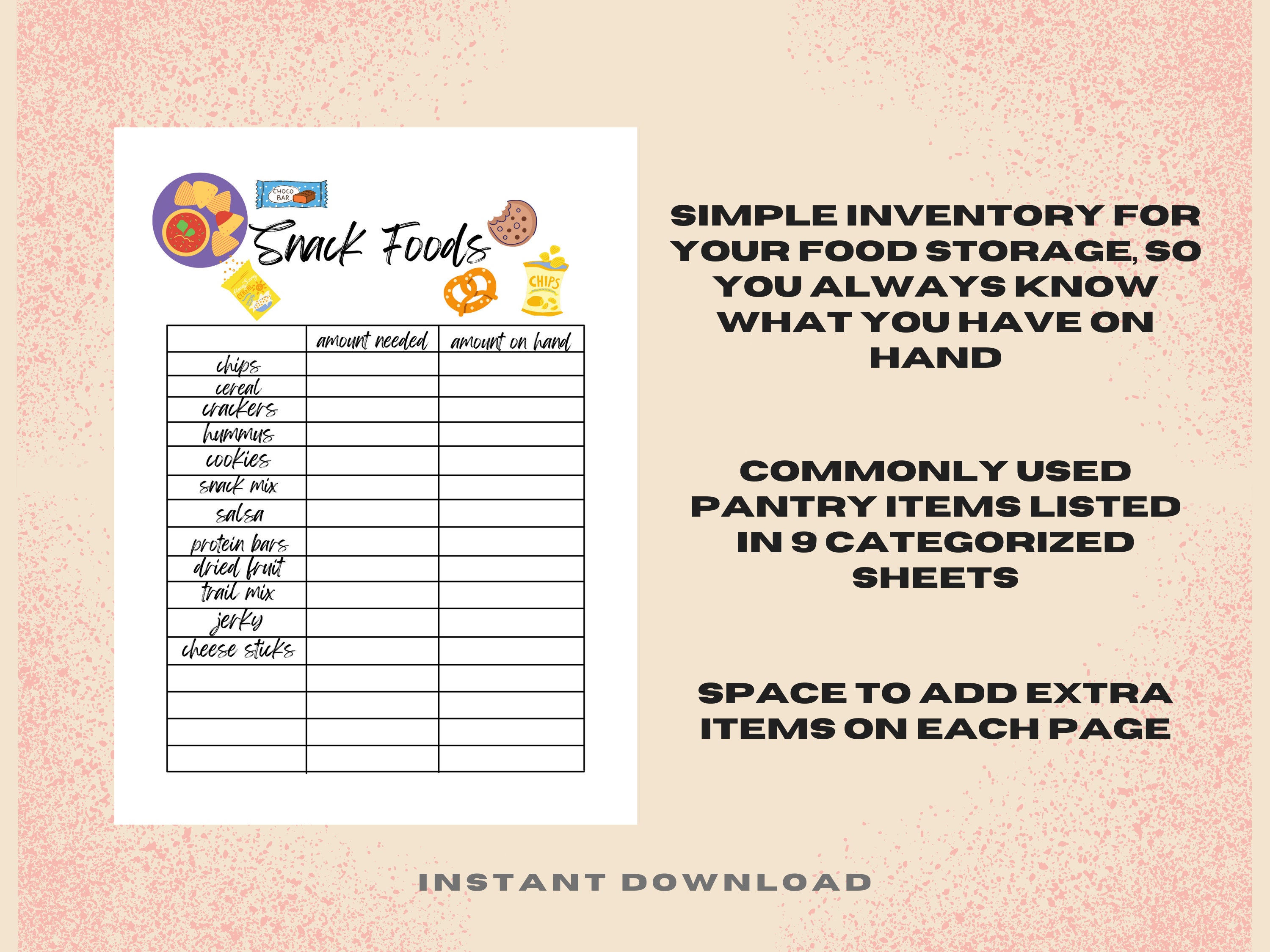 Printable Food Storage Inventory Lists Pantry, Fridge, & Freezer ...