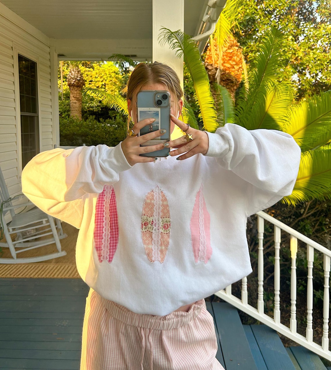 Patchwork Surfboard Sweatshirt, Beachy Coastal Jumper - Etsy