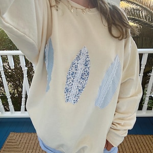 Patchwork Coast Beachy Surfboard Lace Sweatshirt, Nautical Jumper ...