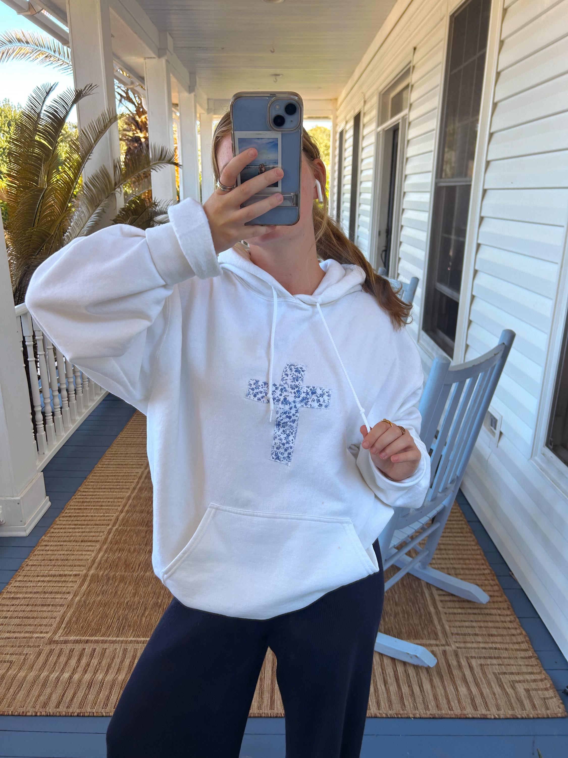 Cross Patchwork Hoodie, Jesus Christian Unisex Sweatshirt, Religious ...