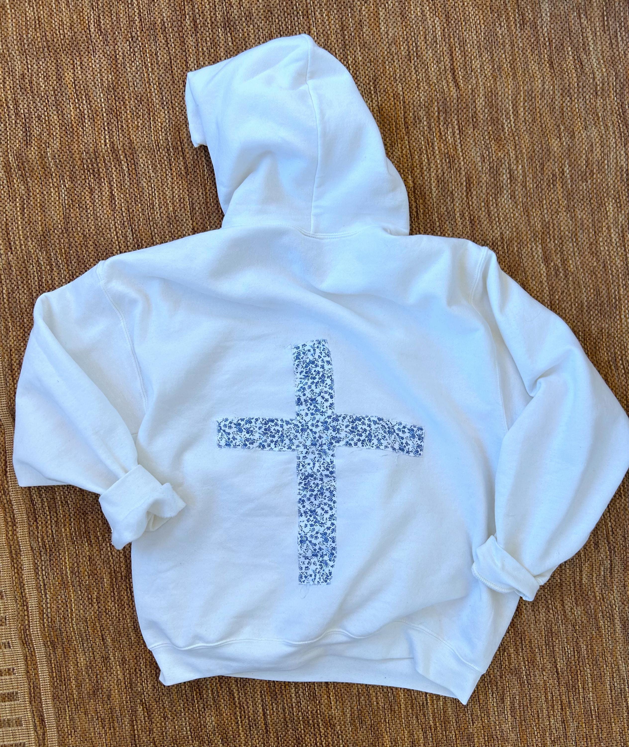 Cross Patchwork Hoodie, Jesus Christian Unisex Sweatshirt, Religious ...