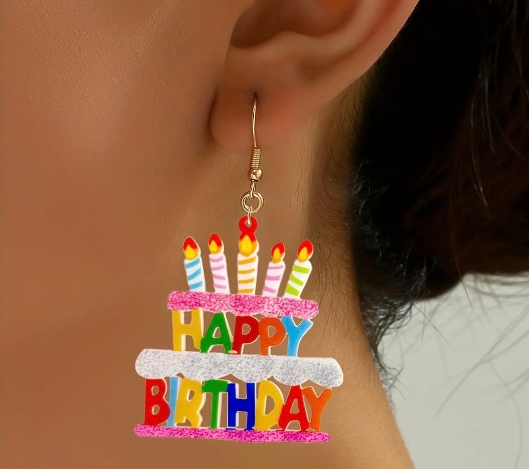 Happy Birthday Earrings - Etsy