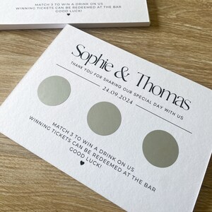 Personalised Wedding Scratch Card, Drink on Us, Wedding Favour, Wedding ...