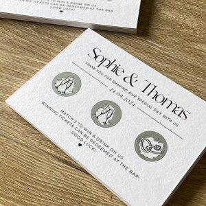Personalised Wedding Scratch Card, Drink on Us, Wedding Favour, Wedding ...