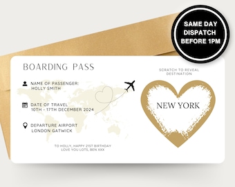 Travel Scratch Card Travel Gift Holiday Reveal Custom Scratch Card ...