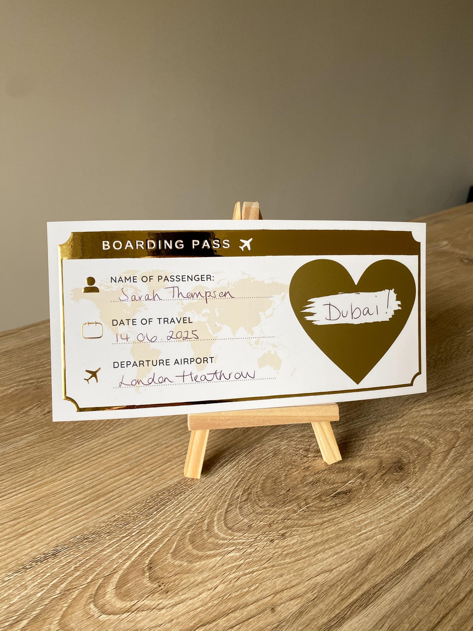 Gold Foil DIY Boarding Pass Scratch Card - Etsy