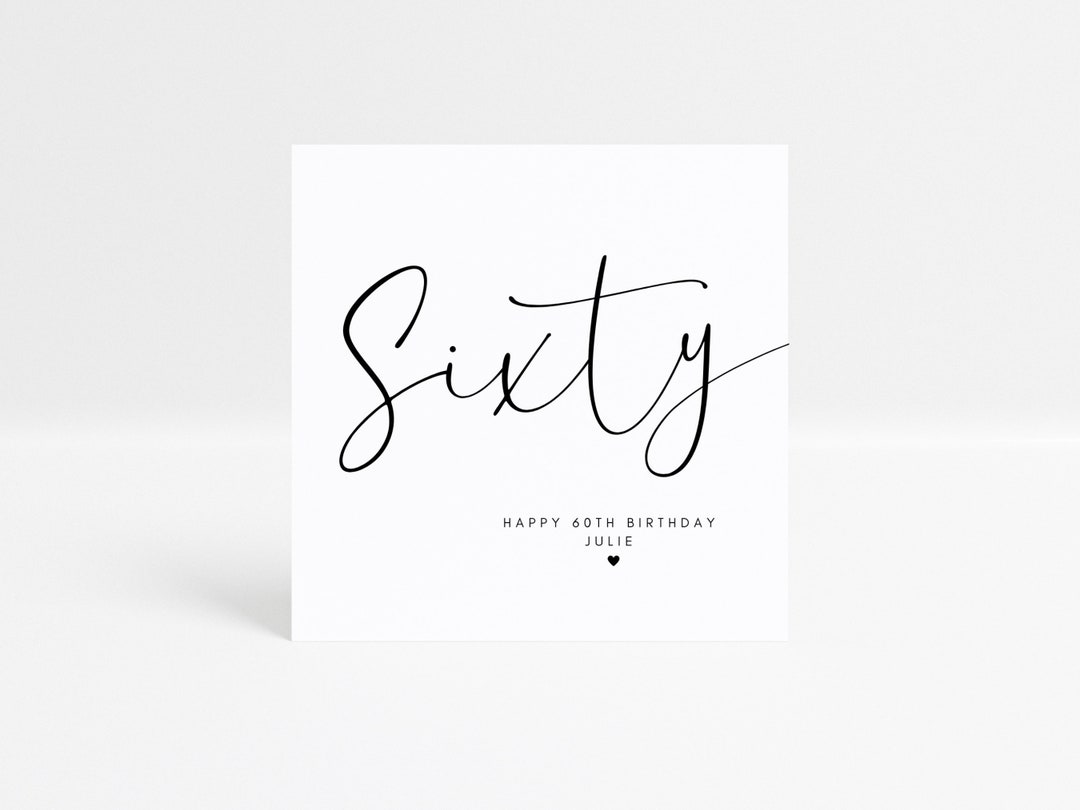 Personalised 60th Birthday Card, Sixty - Etsy