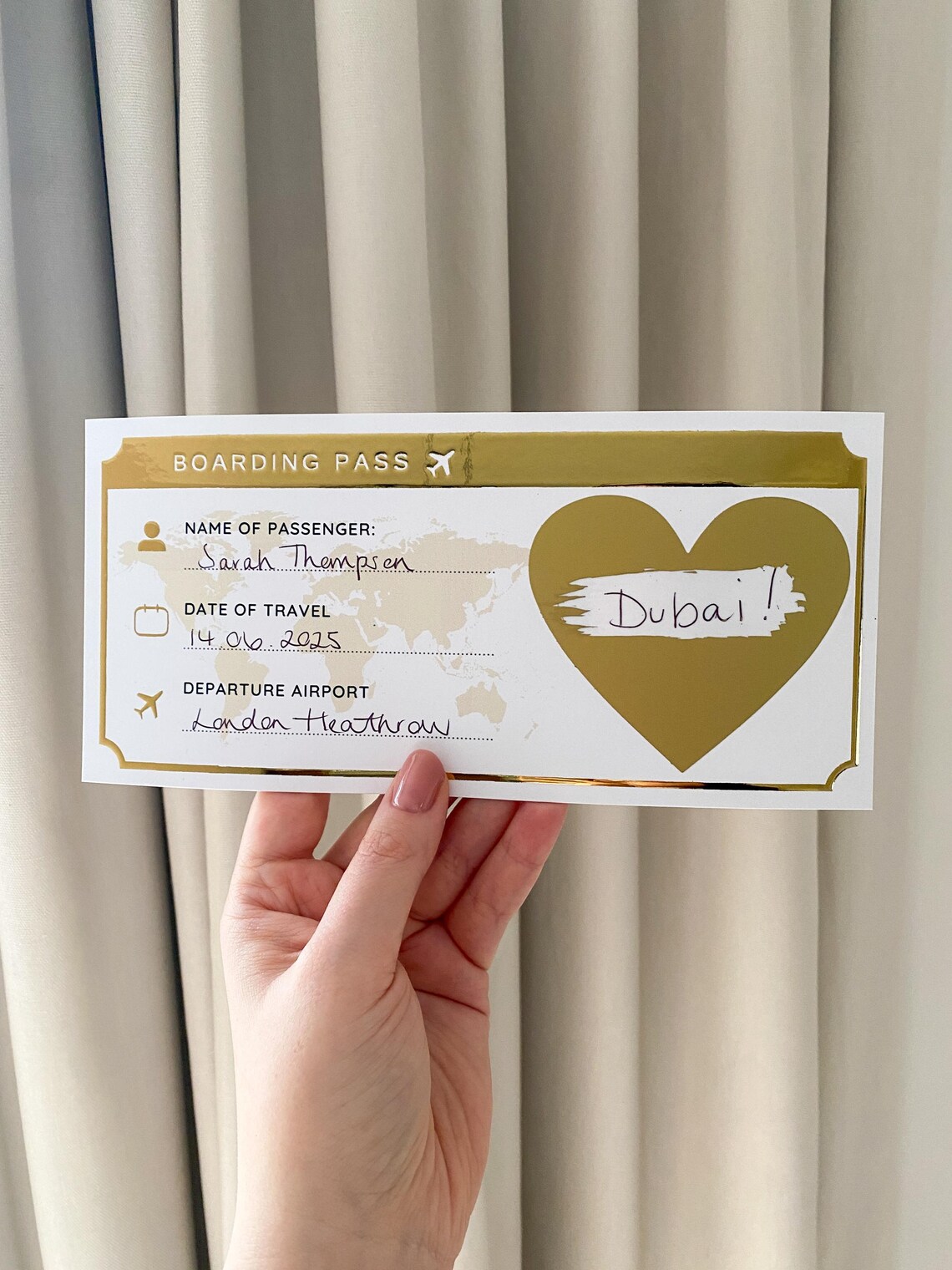 Gold Foil DIY Boarding Pass Scratch Card - Etsy