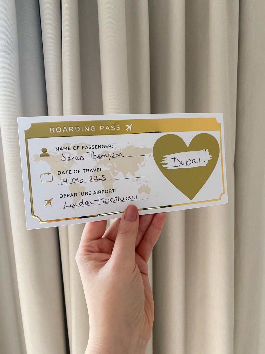 Gold Foil DIY Boarding Pass Scratch Card - Etsy