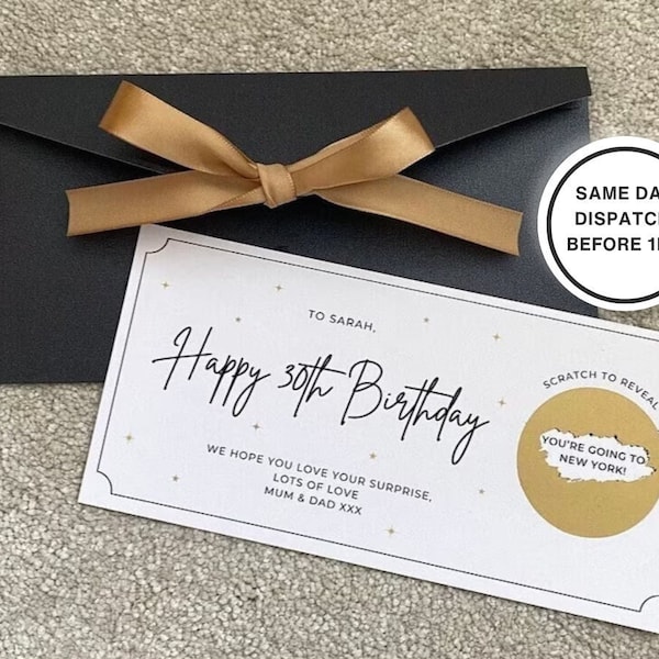 Birthday Card Surprise Scratch Card - Etsy UK