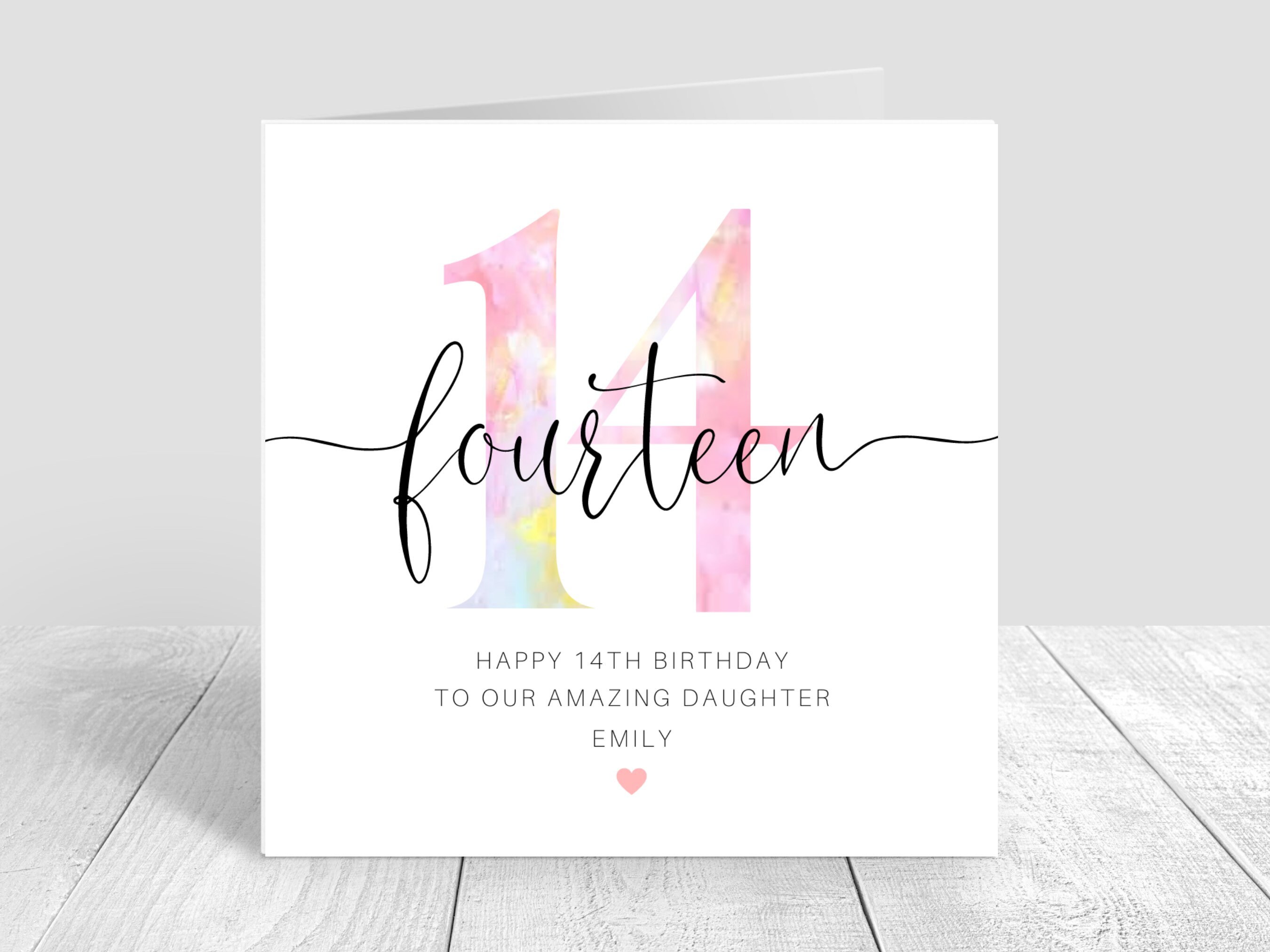 14th Fourteen Personalised Birthday Card, Daughter, Sister ...