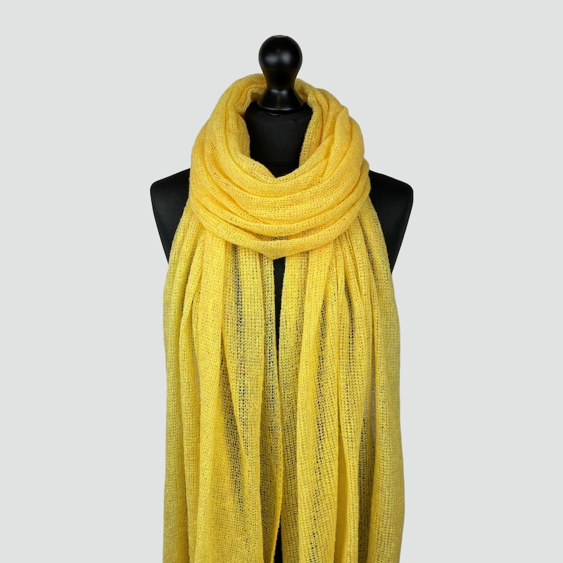 Bright Yellow Scarf - Etsy