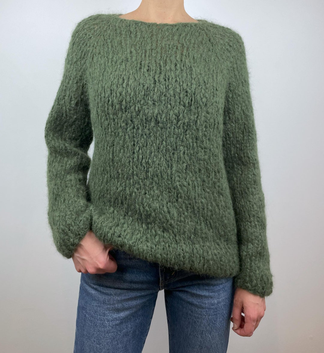 Super Soft Baby Yak and Cashmere Sweater, Hand Knitted Chunky Wool ...