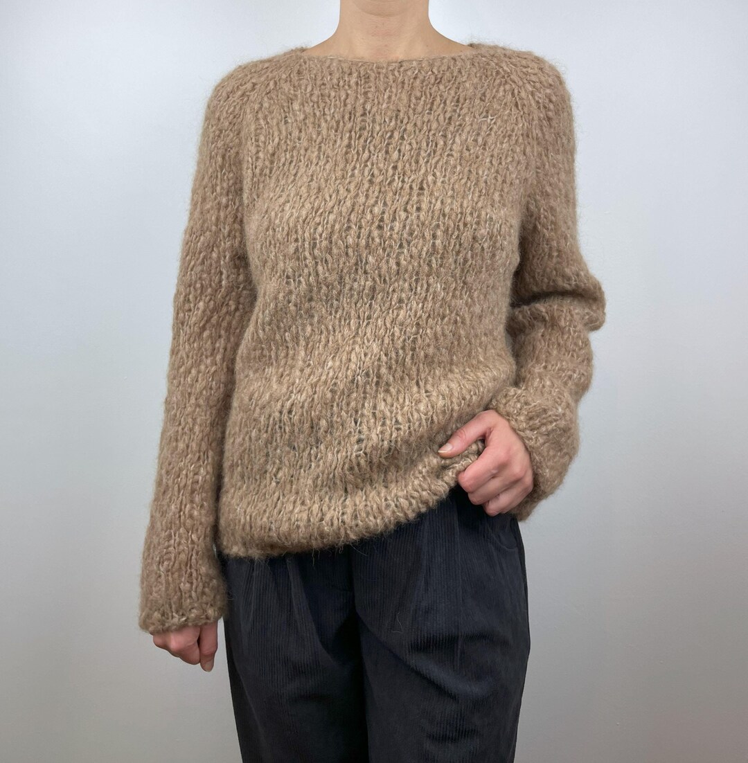Super Soft Baby Yak and Cashmere Sweater, Hand Knitted Chunky Wool ...