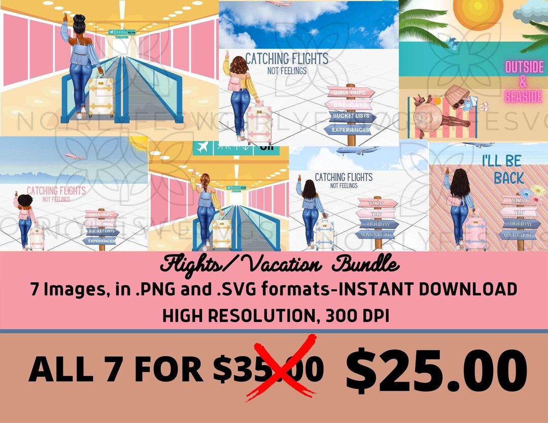 CATCHING FLIGHTS Bundle//vacation Sublimation//commercial Use//travel ...