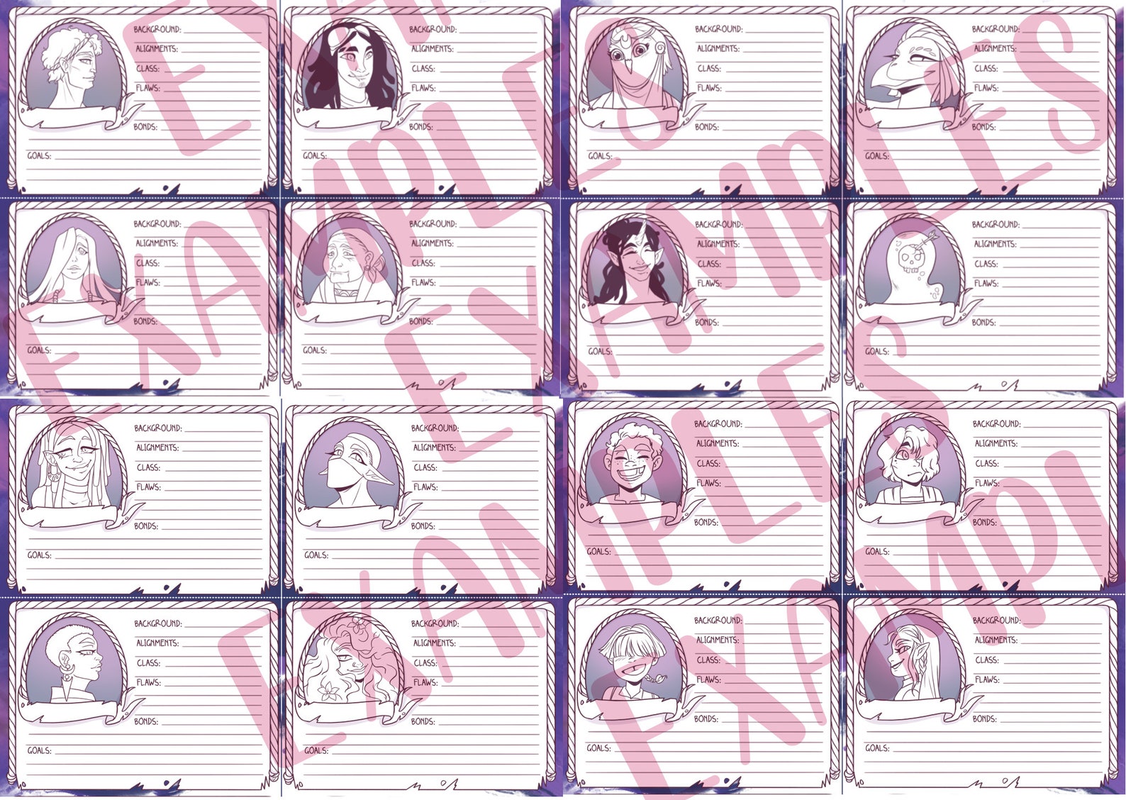 Printable Pdf NPC Cards and Templates [dnd/ TTRPG/ RP] - Etsy