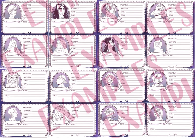 Printable Pdf NPC Cards and Templates dnd/ TTRPG/ RP - Etsy India