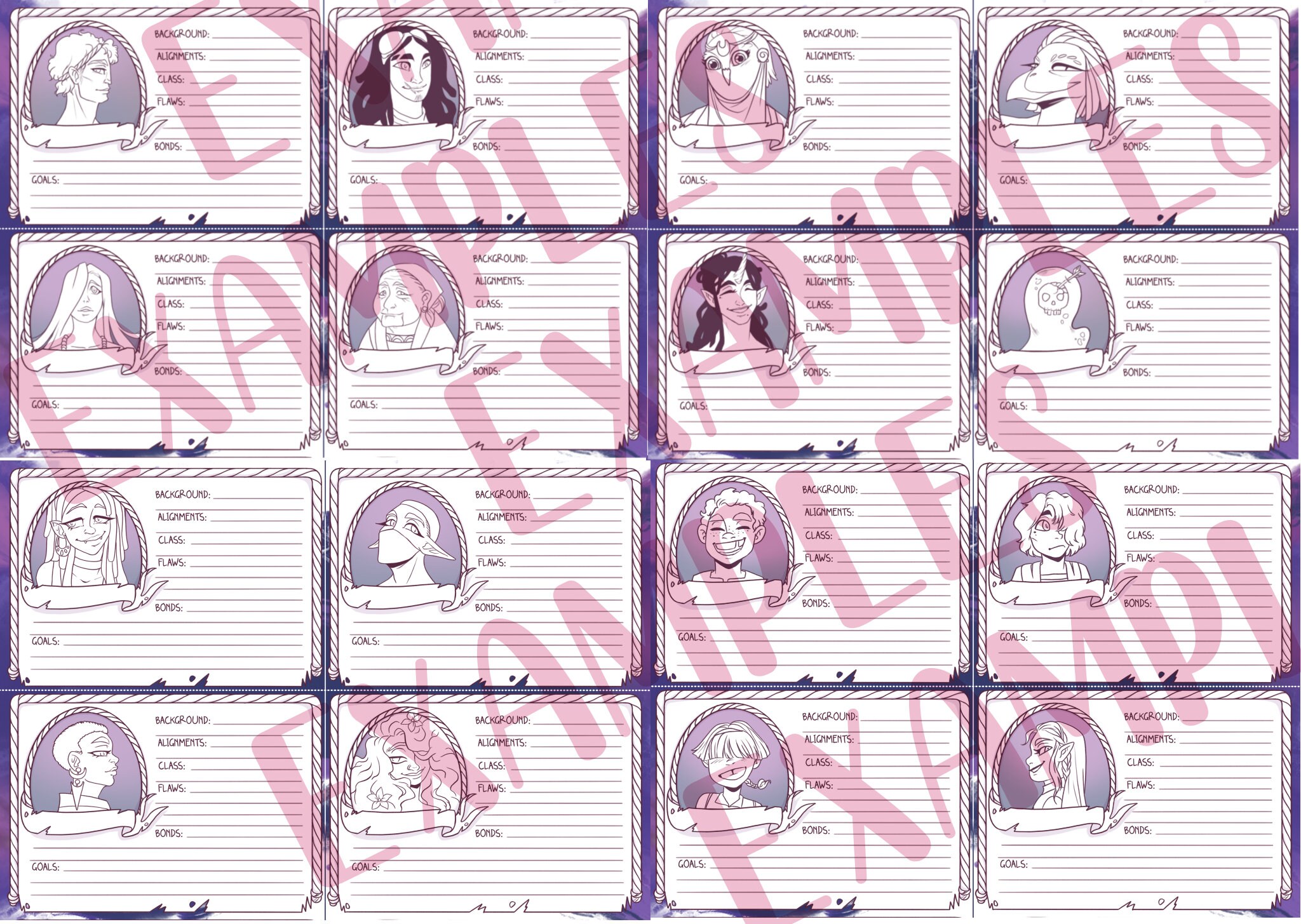 Printable Pdf NPC Cards and Templates dnd/ TTRPG/ RP - Etsy Australia