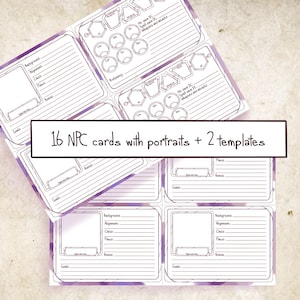 Npc Templates for Dnd and Tabletop Games - Etsy