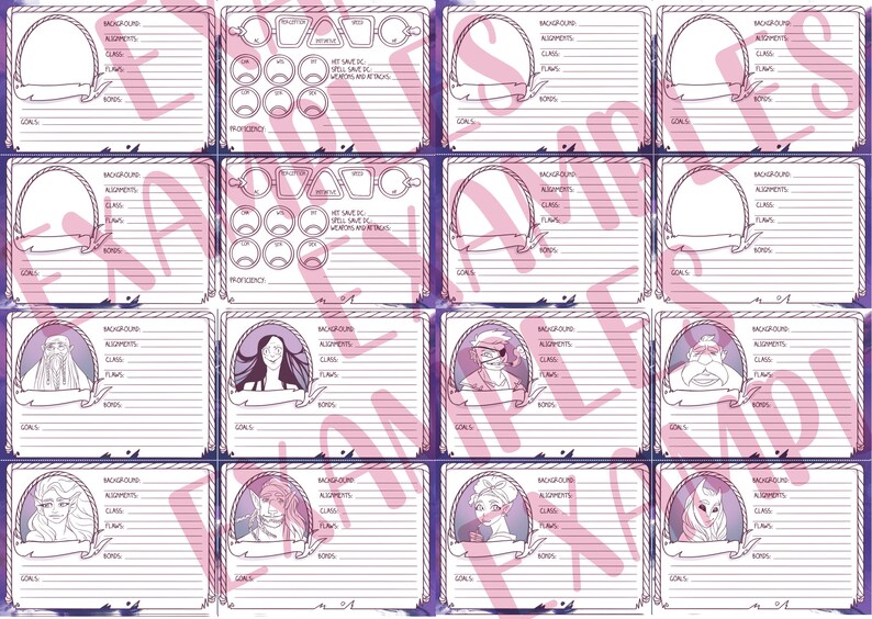 Printable Pdf NPC Cards and Templates [dnd/ TTRPG/ RP] - Etsy