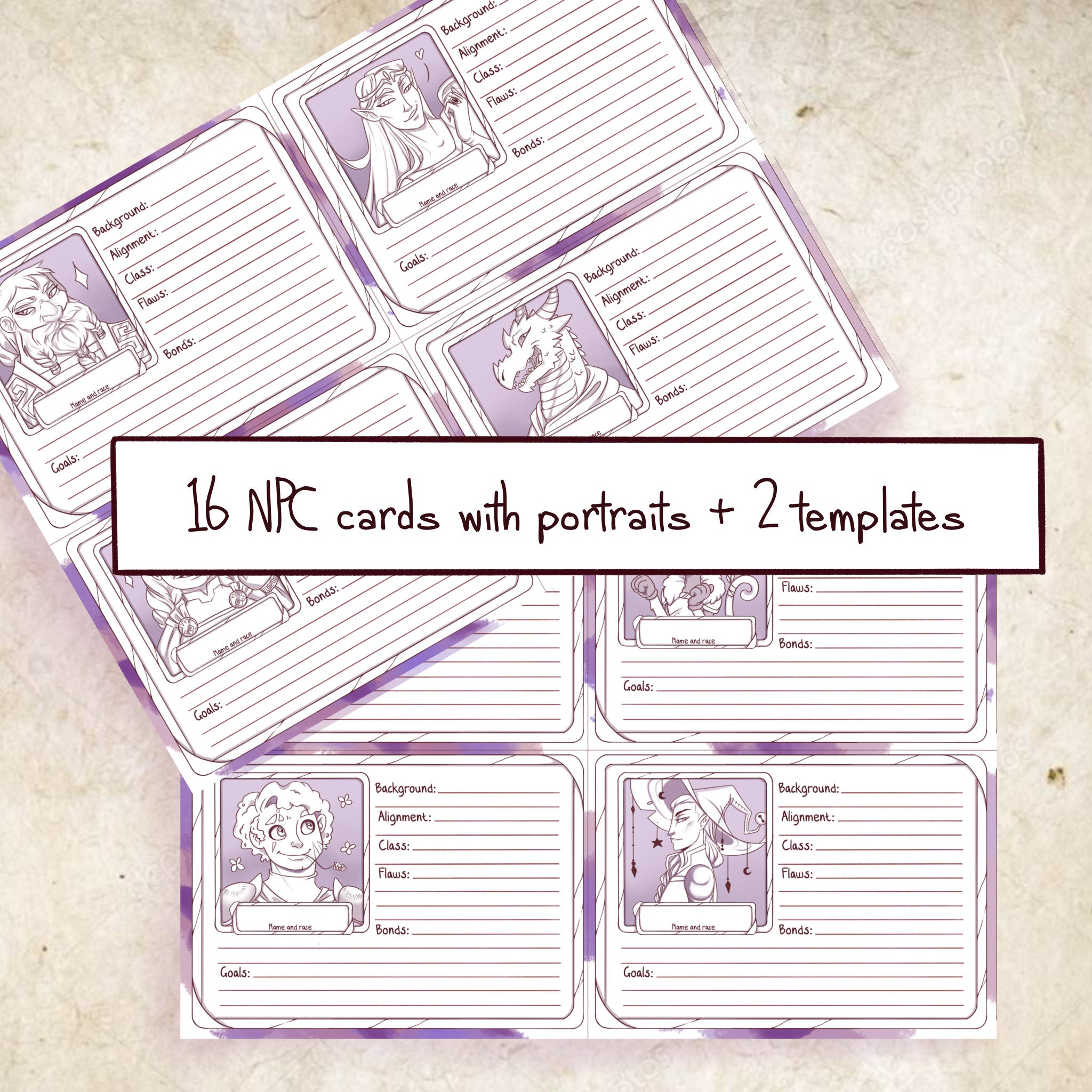 Npc Templates for Dnd and Tabletop Games - Etsy