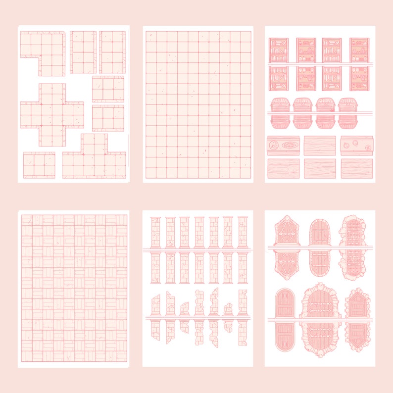 Printable Dungeon Tiles - Etsy