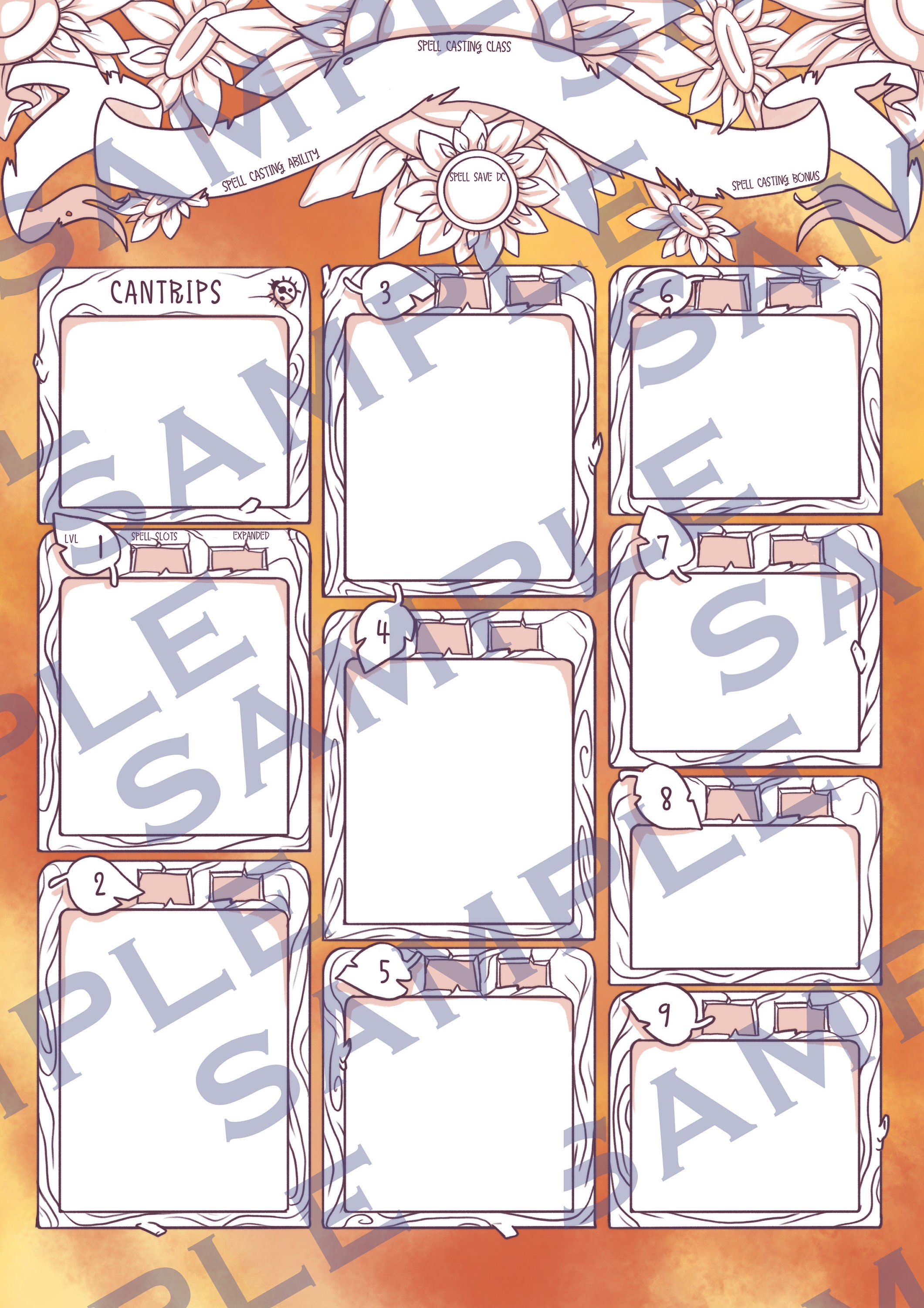 Printable Summer Character Sheet Dnd/ TTRPG/ 5e - Etsy