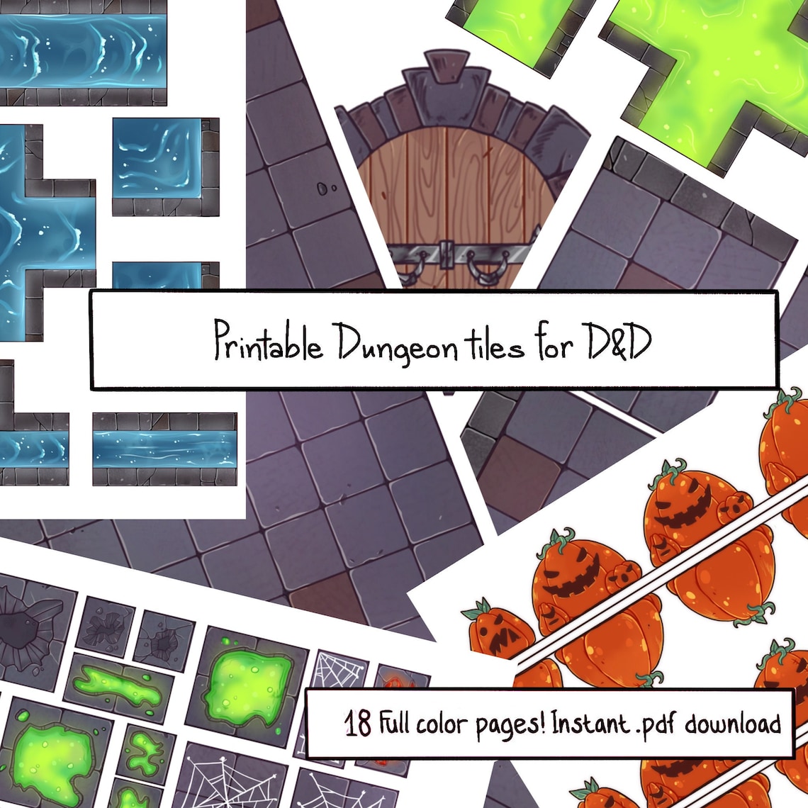 Full Color Printable Dungeon Tiles [D&D/ Ttrpg] - Etsy