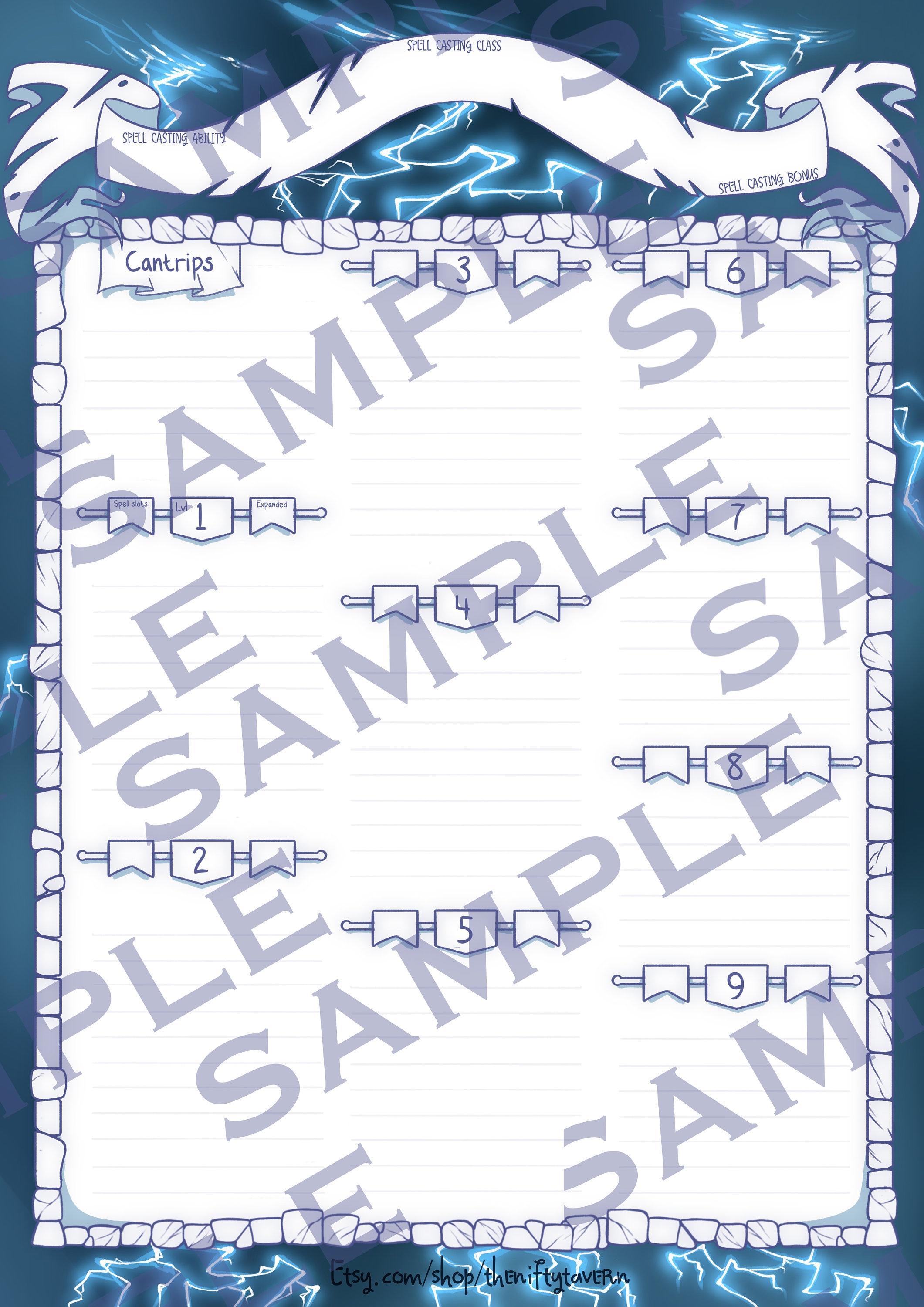 Storm Character Sheet [dnd/dnd5e/ttrpg/rpg] Printable - Etsy