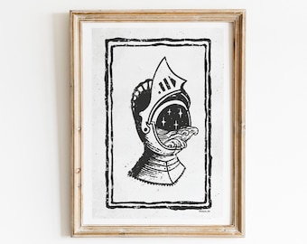 Moon Knight - Medieval Etching Style - Art Print - A5 - Etsy