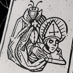 Papa 3 - Ghost - Medieval Etching - Woodcut - Art Print - A5 - Etsy