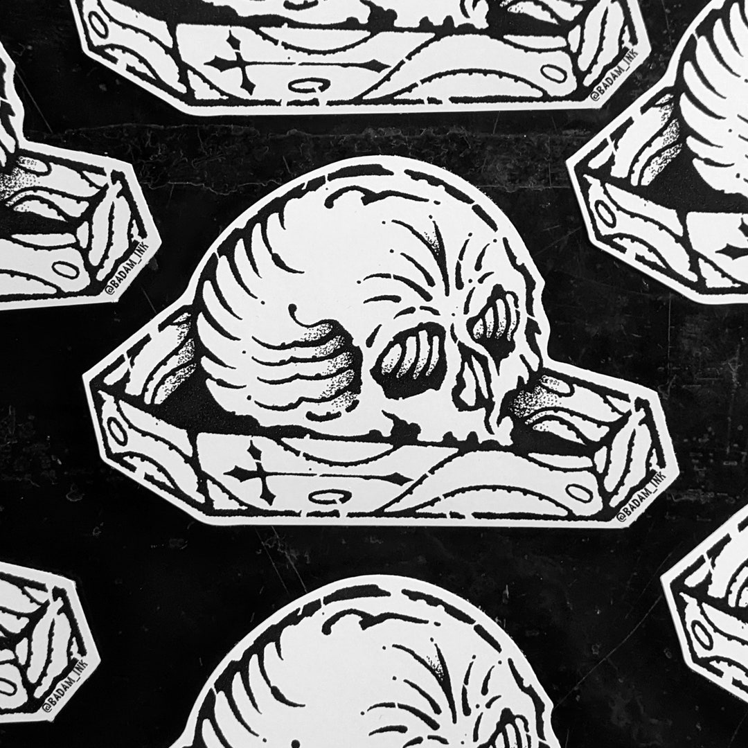 Coffin Skull - Medieval Etching Style - Vinyl Decal Sticker - Etsy