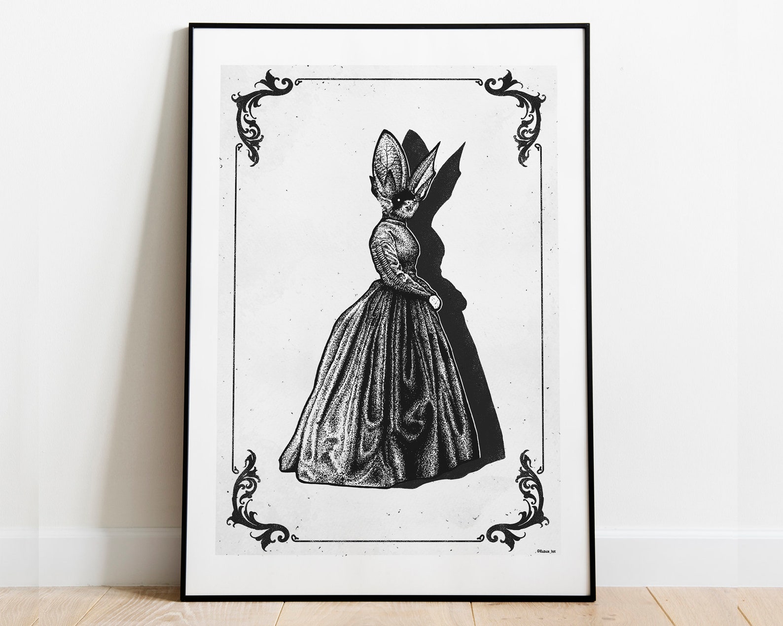 Victorian Bat Lady Art Print A4 - Etsy