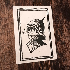 Fire Knight - Medieval Etching Style - Art Print - A5 - Etsy UK