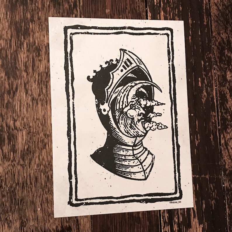 Moon Knight - Medieval Etching Style - Art Print - A5 - Etsy