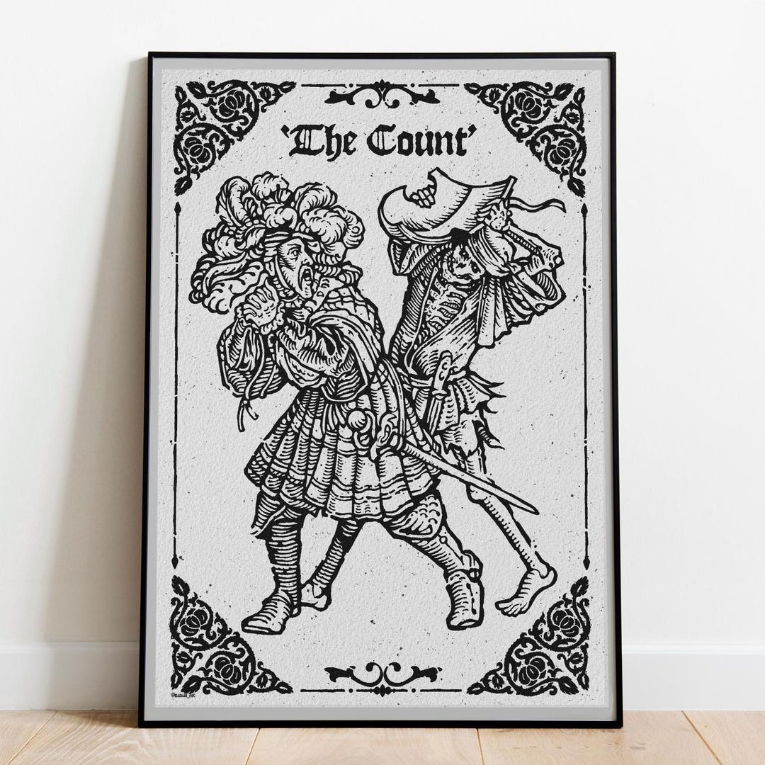 The Count - Medieval Etching - Woodcut - Art Print - A4 - Etsy