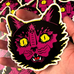 Demon Cat - Purple - Vinyl Decal Sticker - Etsy