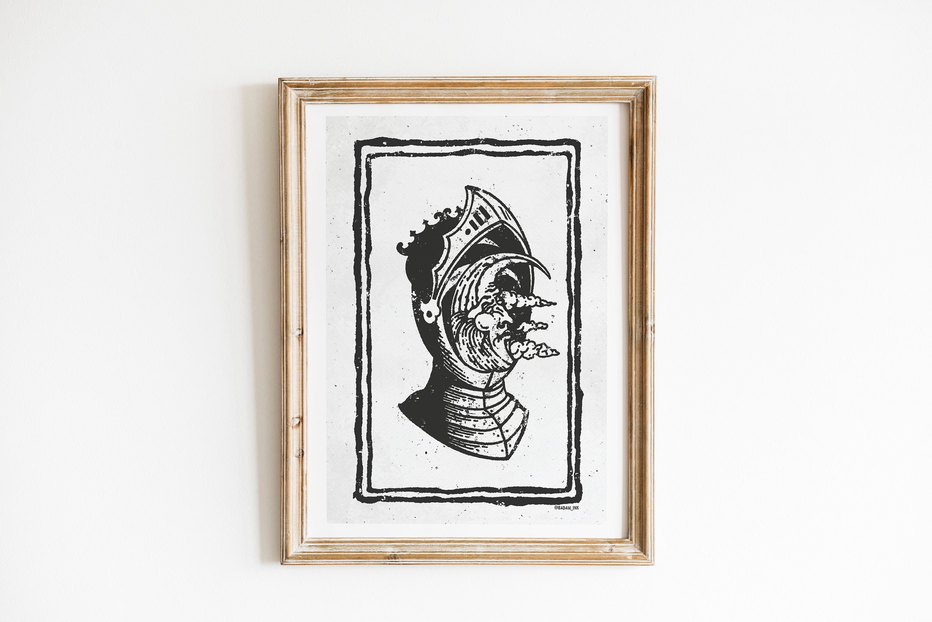 Moon Knight Medieval Etching Style Art Print A5 | Etsy