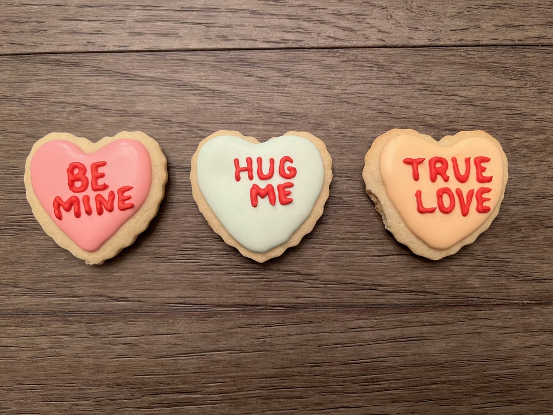 Mini Conversation Hearts Sugar Cookies - Etsy Canada