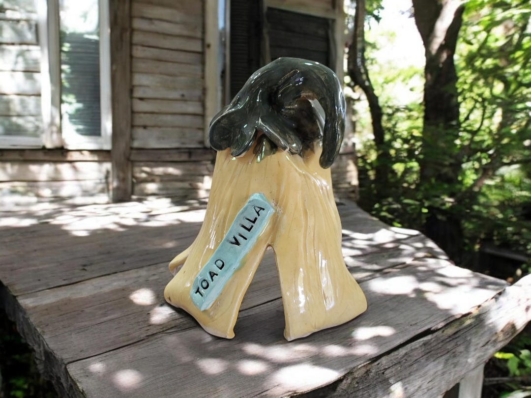 Hand Built Pottery Toad House Flower - Etsy