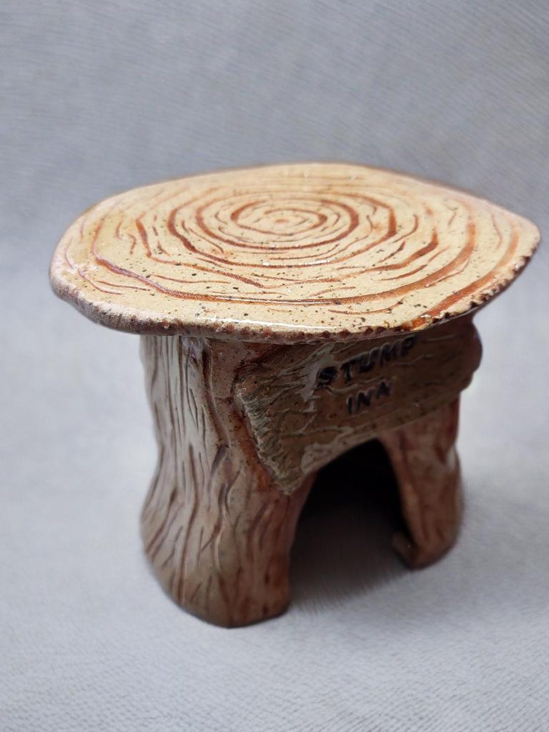 Hand Built Pottery Garden Toad House Tree Stump - Etsy