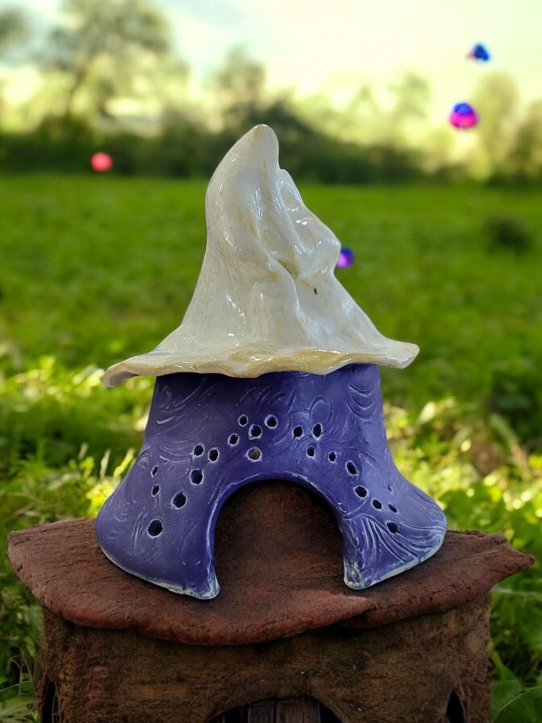 Hand Built Pottery Toad House Flower - Etsy