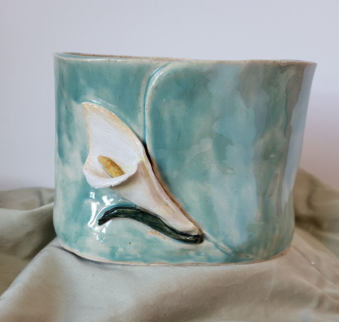 Hand Built Pottery Calla Lilly Vase - Etsy